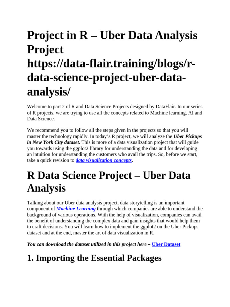 Uber Analysis Python Project in R | PDF | Data Science | Data