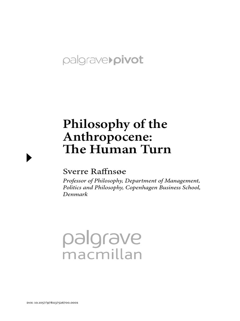 Philosophy of the Anthropocene Explained | PDF | Anthropocene | Earth ...