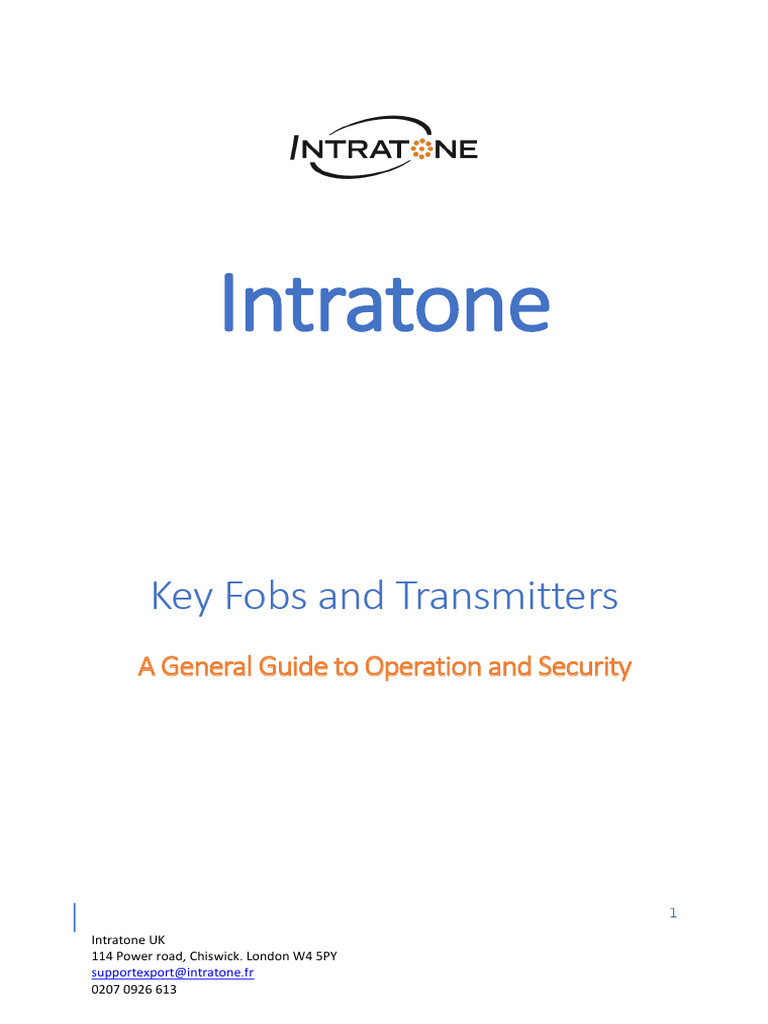 Intratone Key Fobs and Transmitters Guide | PDF | Computing