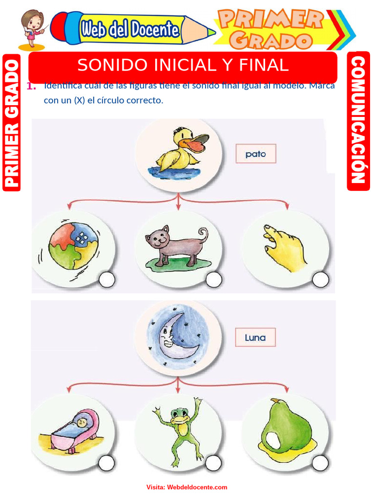 Sonido Inicial y Final para Primero de Pimaria | PDF