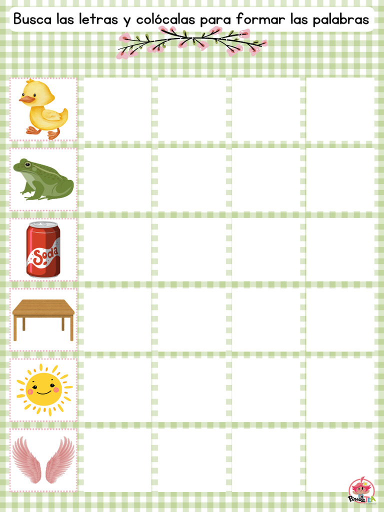Busca Las Letras y Completa La Palabra 1 | PDF