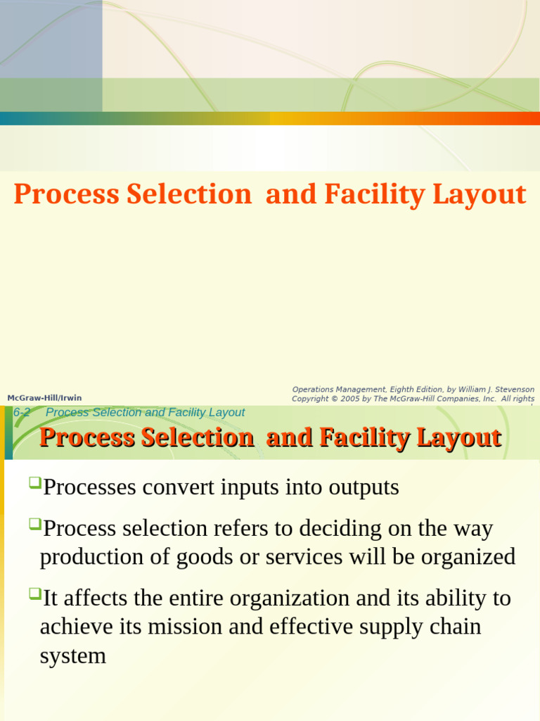 Process Selection and Facility Layout | PDF | Automation | Machines