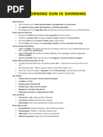 Grade 12 The Morning Sun Is Shining Notes | PDF
