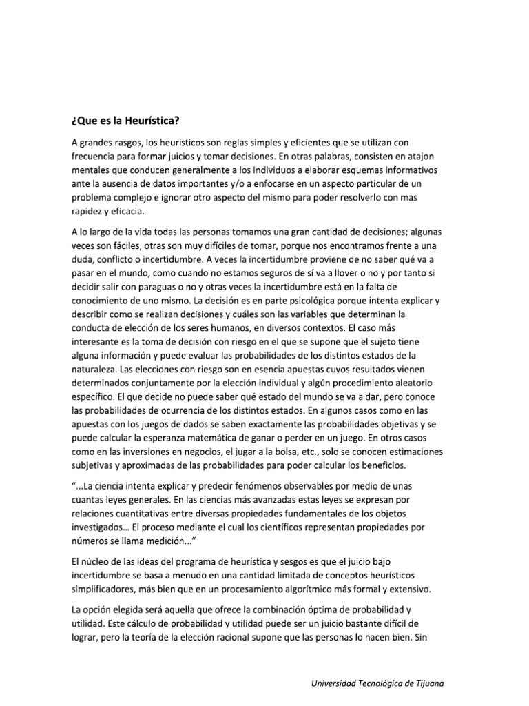 Que Es La Heuristica | PDF