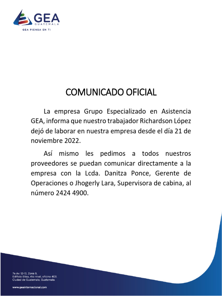 Hoja Membretada GEA | PDF