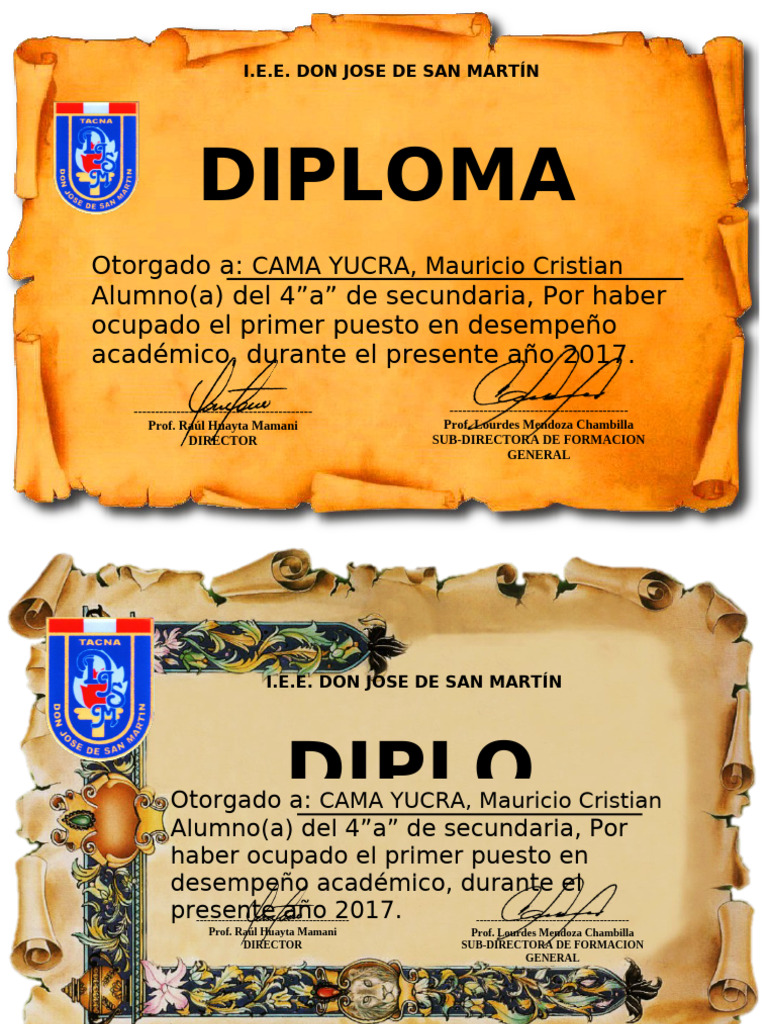 Diploma de Mérito Académico 2017 | PDF