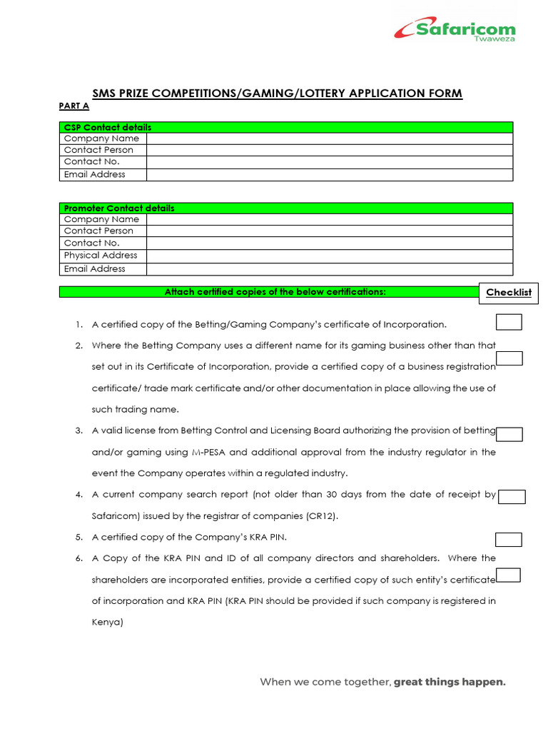 SMS Prize Competition Application Form | PDF | Business