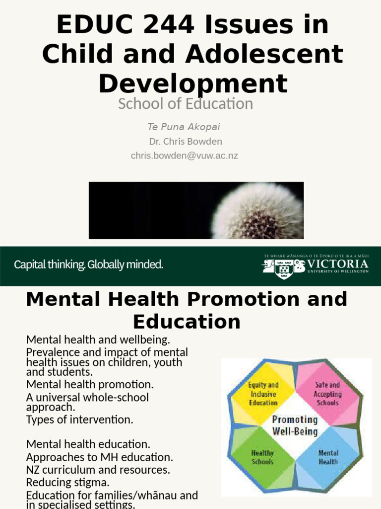 EDUC 244 Mental Health Promotion and Education 2024 | PDF | Mental Disorder | Mental Health