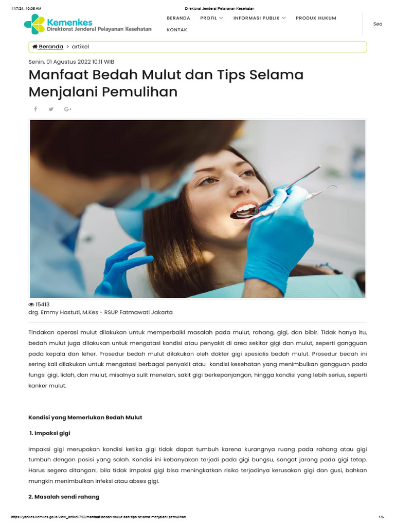 Pemulihan Kesehatan Akibat Penyakit Gigi Dan Mulut_125836 | PDF