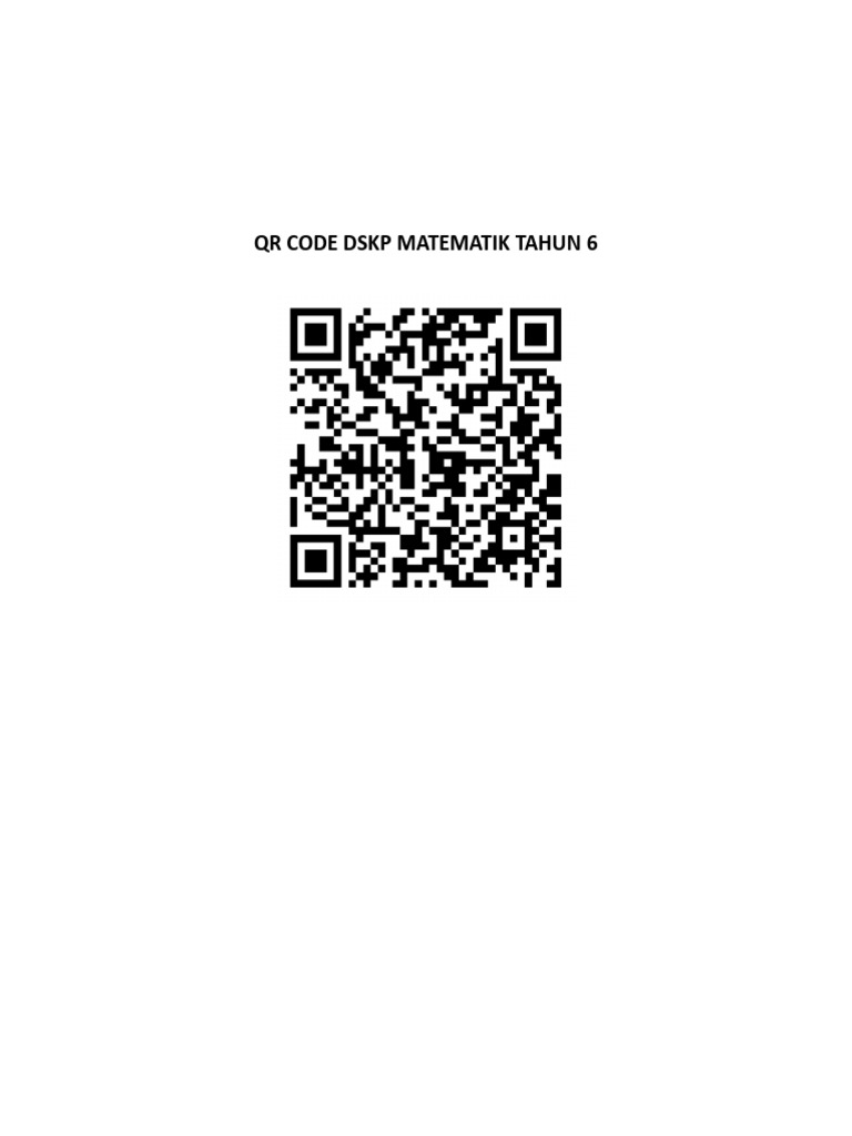 QR Code DSKP Matematik Tahun 6 | PDF