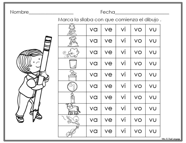 28 - Sílabas Con La Letra V Va Ve Vi Vo Vu Pjav | PDF