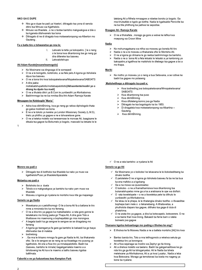 Mophato 11 Nko Ga e Dupe | PDF