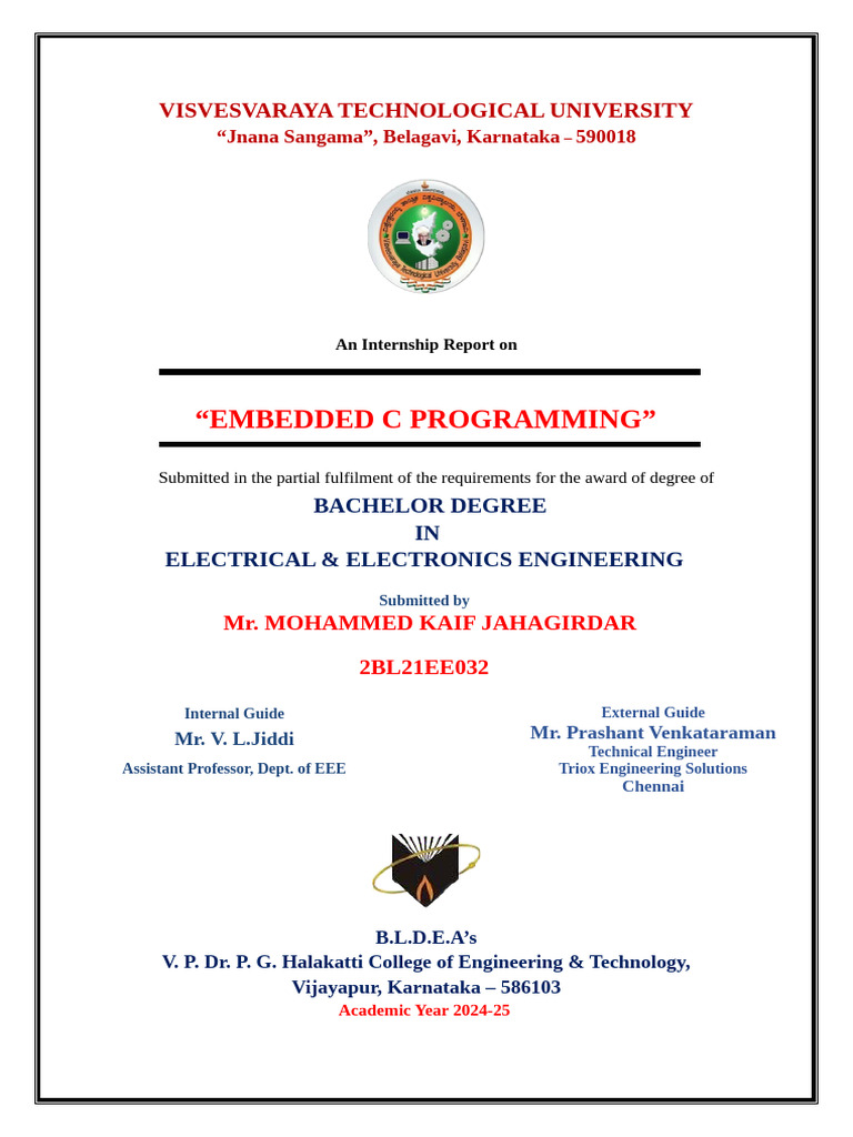 Final Year Internship Report Kaif | PDF | Capacitor | Microcontroller