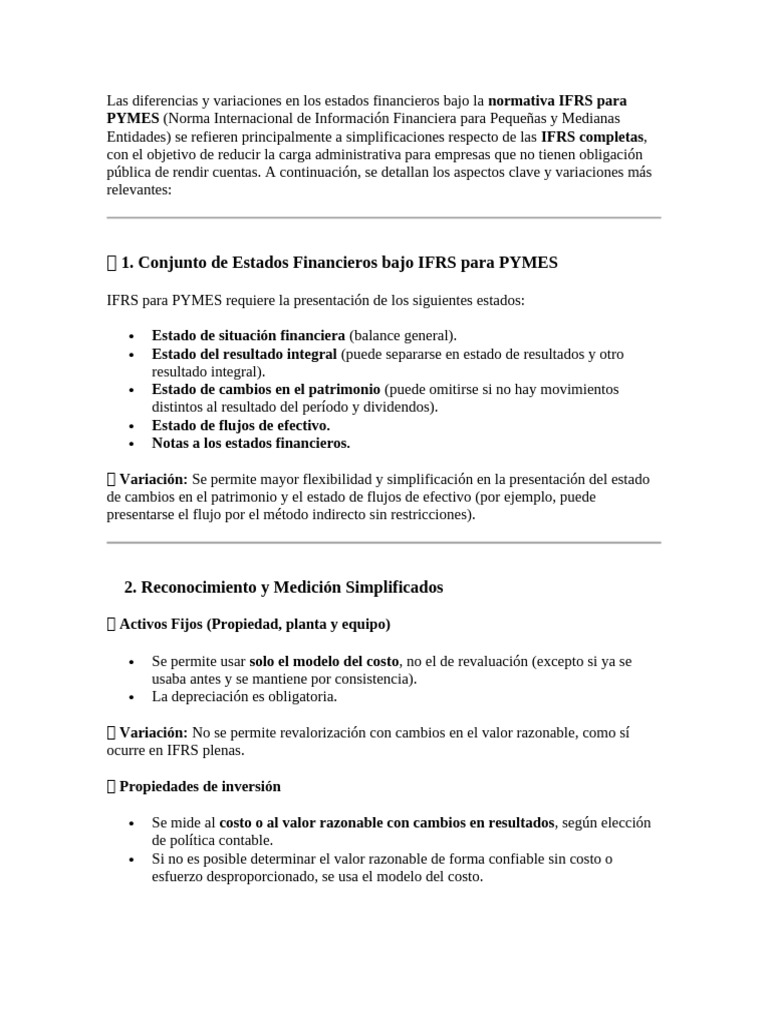 Complemento Examen Ifrs Pymes | PDF | normas internacionales de INFORMACION FINANCIERA ...