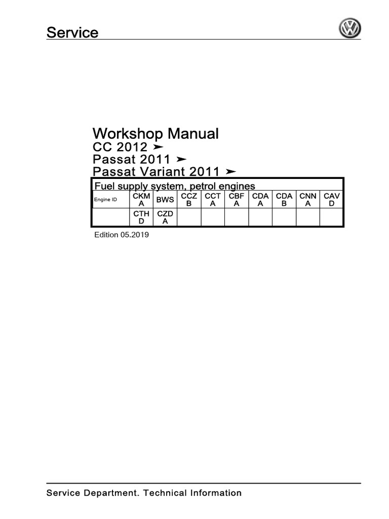 VW Passat B7 Fuel System Manual | PDF | Electrical Connector | Throttle