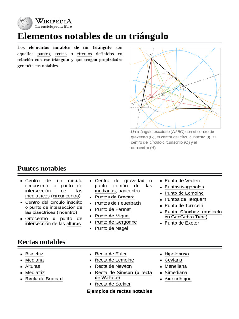 Elementos Notables de Un Triángulo | PDF | Triángulo | Euclides
