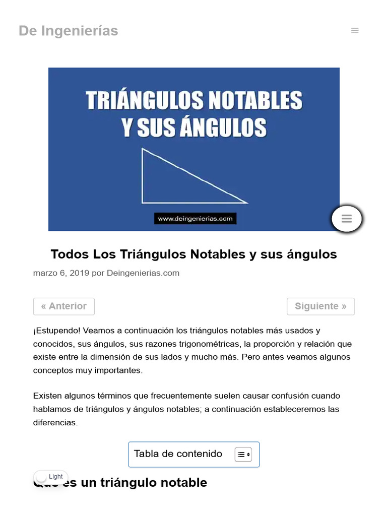 Triángulos Notables y sus Características | PDF | Funciones ...
