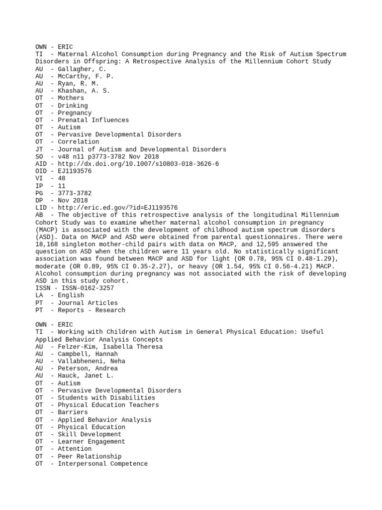 ERIC2025-04-06 - 14 40 29 Nbib | PDF | Autism | Developmental Disorder