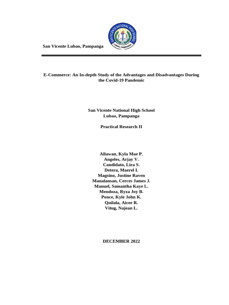 Group 3 Abm e Commerce | PDF | Survey Methodology | Questionnaire