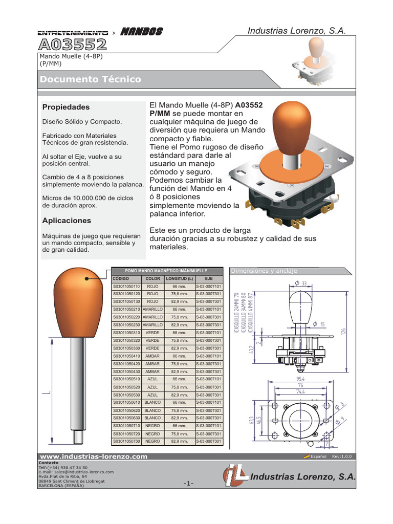 a03552 Mando Muelle (4-8p) P-mm Esp | PDF