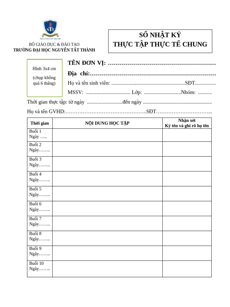 So Nhat Ky Thuc Tap | PDF