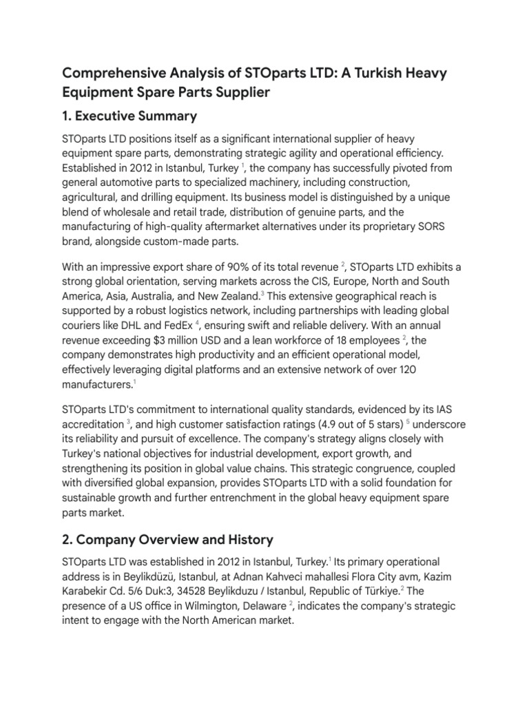 Analysis of Turkish Company Stoparts LTD. | PDF | Supply Chain | Logistics