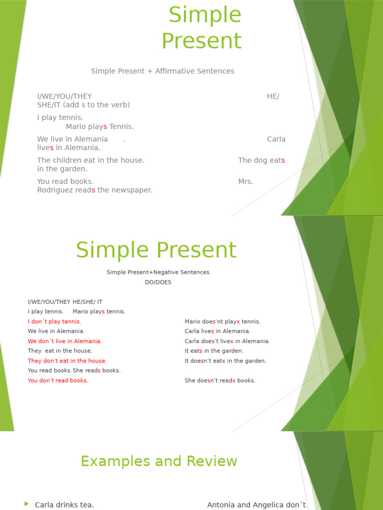 Simple Present Tense Guide | PDF | Linguistics | Language Families