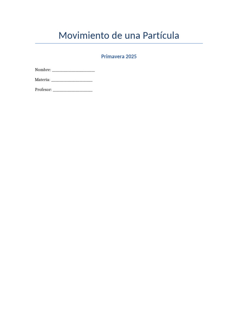 Movimiento de Una Particula | PDF | Aceleración | Cinemática