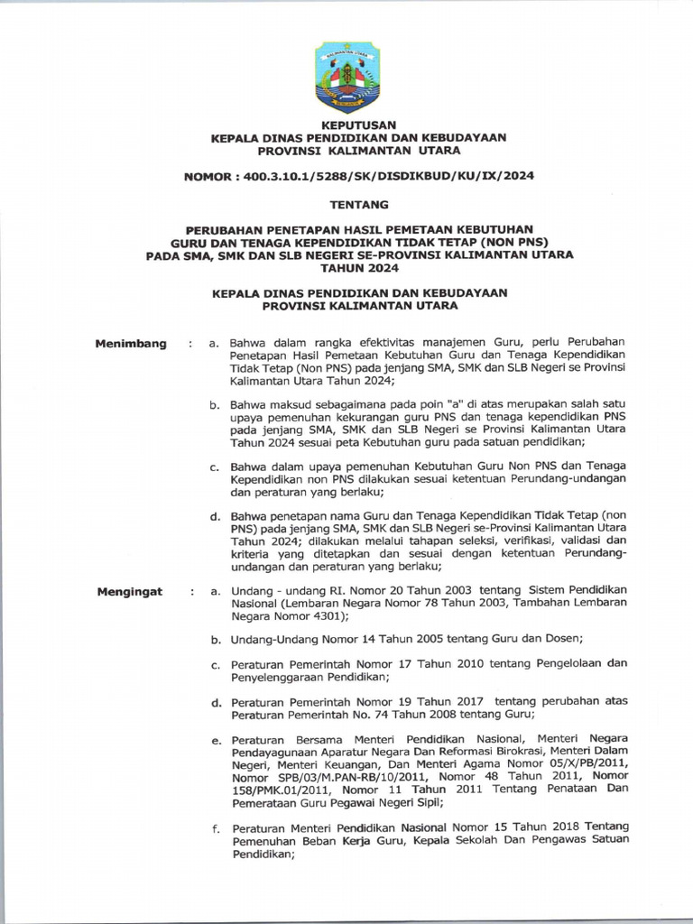 SK GTT PTT 2024 (Perubahan Fix) | PDF