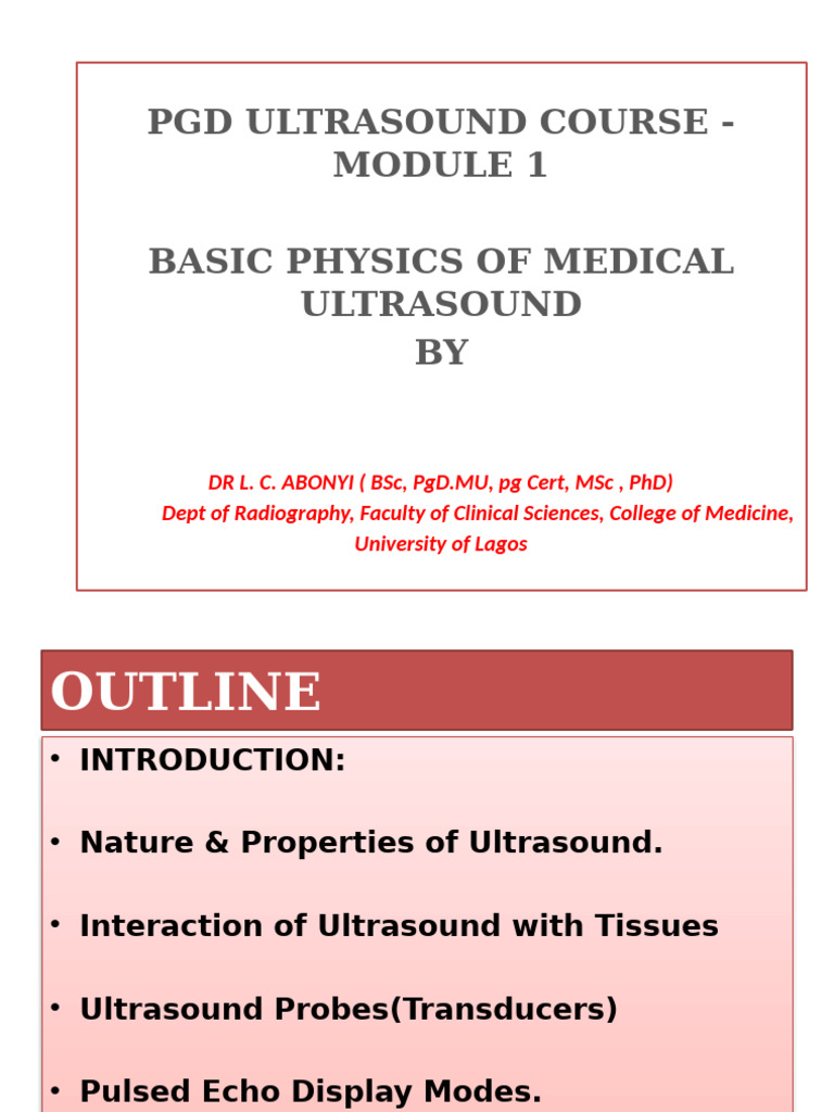 Medical Ultrasound Physics Overview | PDF | Waves | Medical Ultrasound