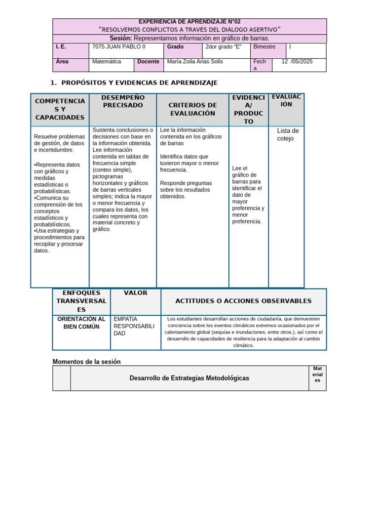 Ejercicios de Gráficos de Barras 4to Grado | PDF