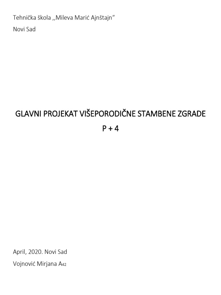 Glavni Projekat | PDF