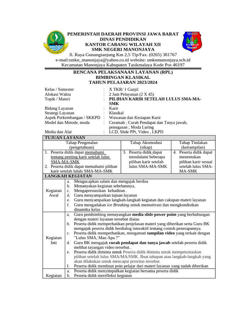 Pilihan Karir Setelah Lulus SMA/SMK | PDF