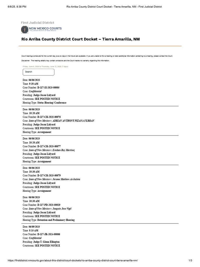 Rac Docket 6 6 2025 | PDF | Legal Action | Separation Of Powers