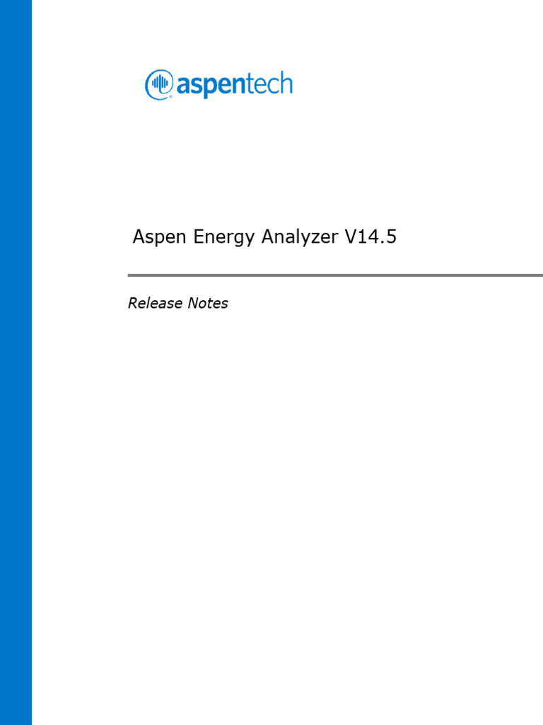 Aspen Energy Analyzer V14.5 Release Notes | PDF | Software | Computing