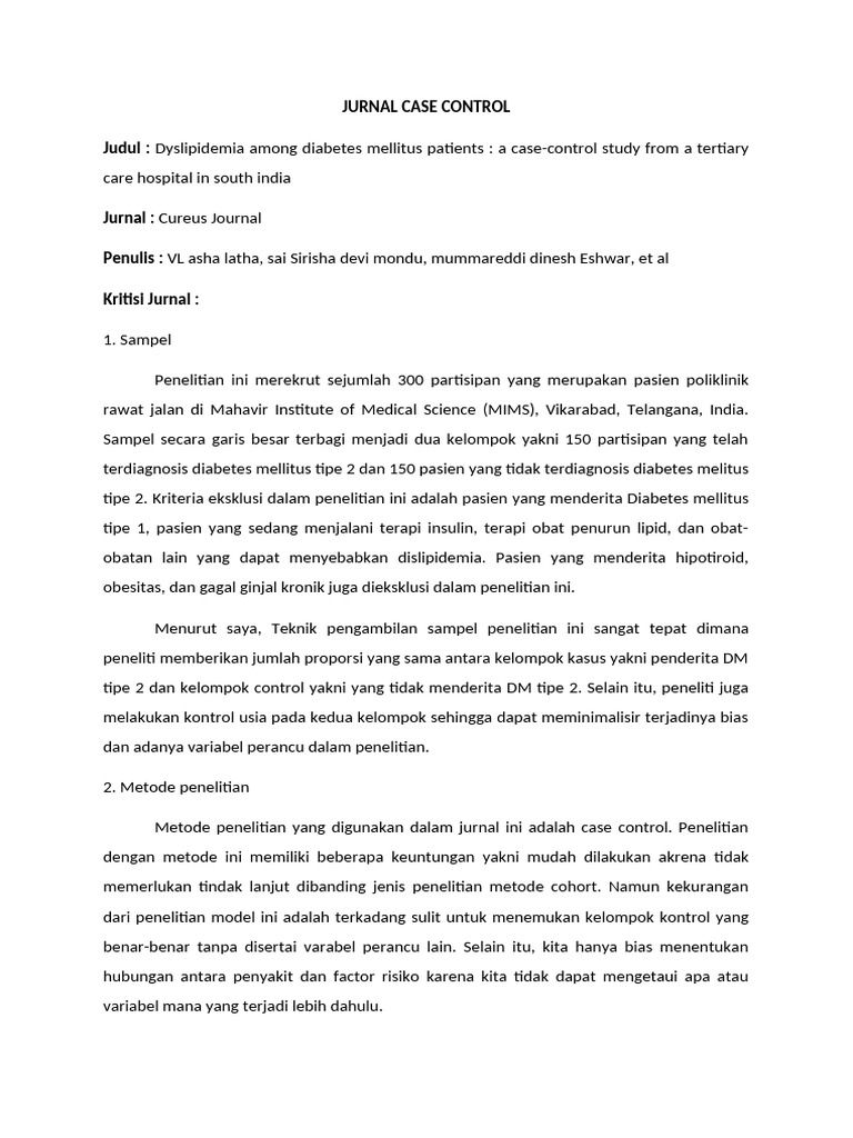 Jurnal Case Control | PDF