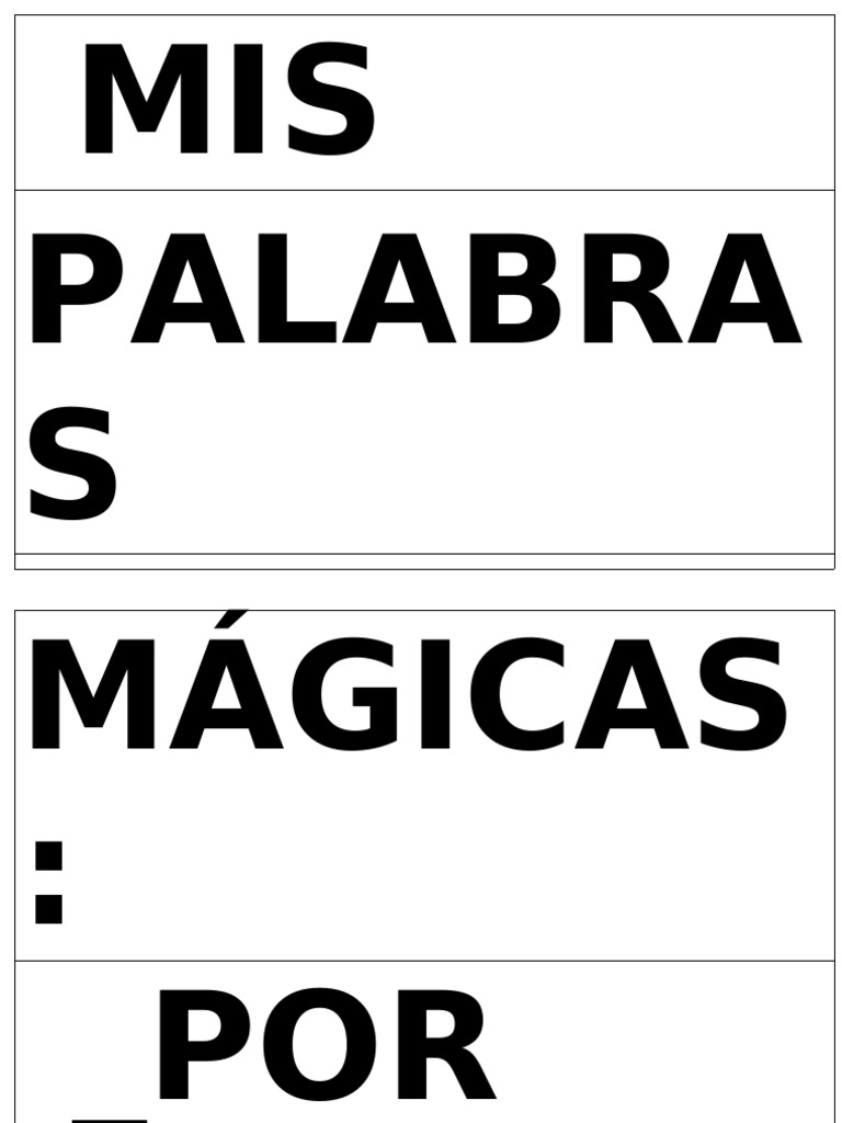 Mis Palabras Magicas | PDF