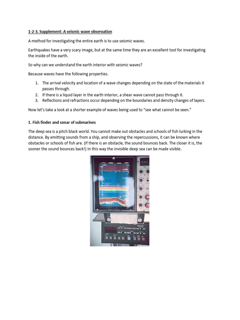 2 3 Supplement A Seismic Wave Observation | PDF