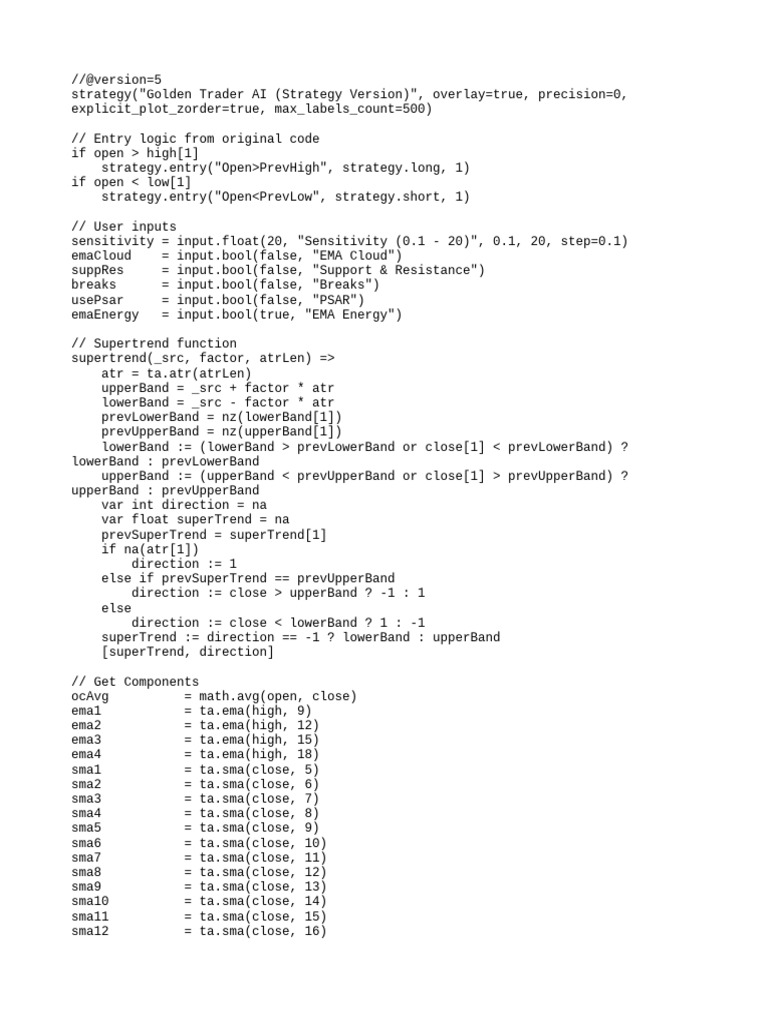 Supertrend Function in Pine Script | PDF