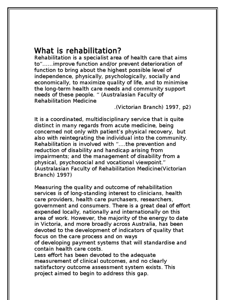 1 Outcome Measurement | PDF | Physical Therapy | Disability