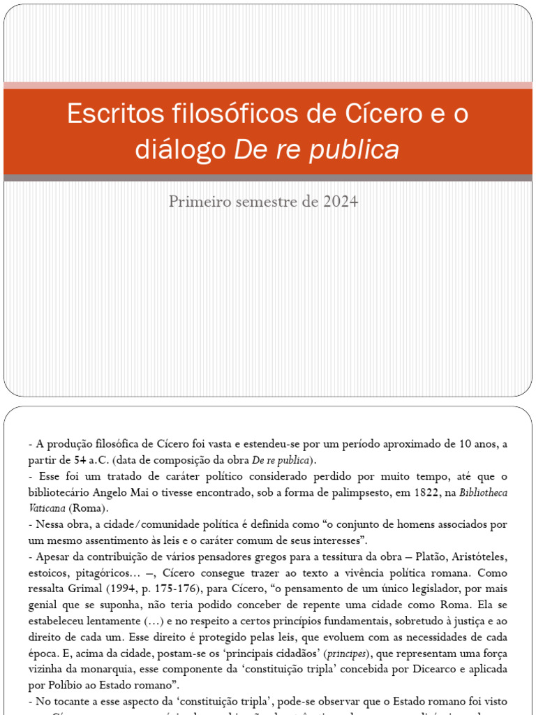 Cícero e a Política em De re publica | PDF | Monarquia | Roma Antiga