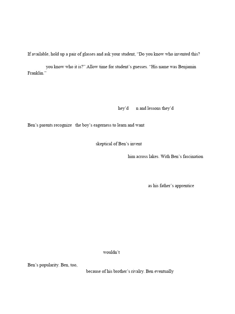 Benjamin Franklin - Book Study | PDF | Benjamin Franklin