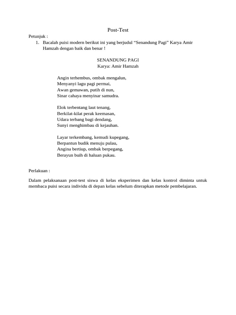 Soal Pre-Test Dan Post-Tes | PDF