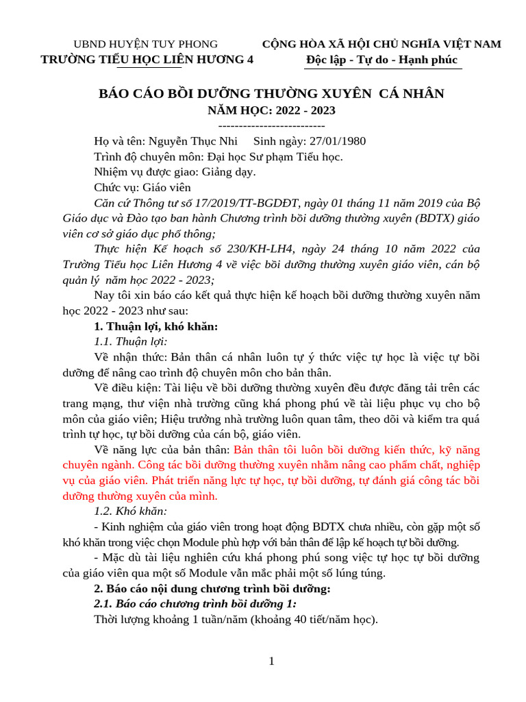 Báo Cáo BDTX 2023 - 2024 | PDF