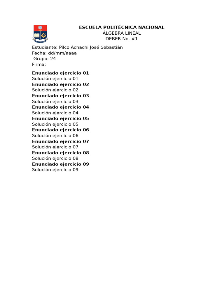 Plantilla Deber | PDF