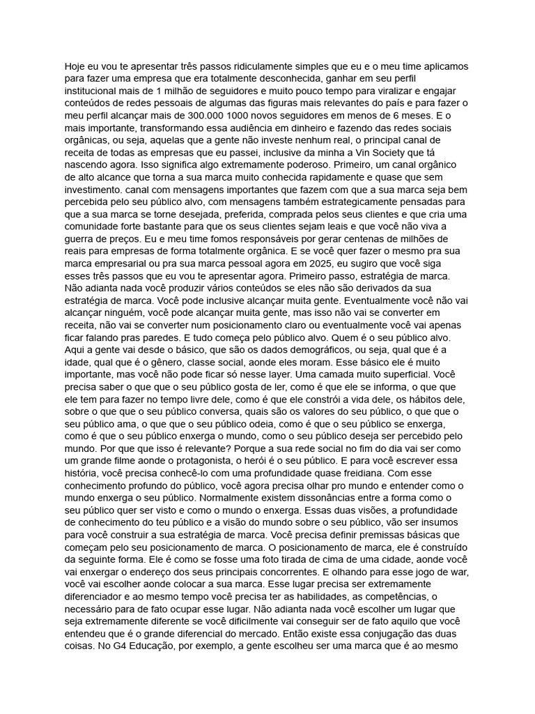 Como Crescer Seu Instagram Do ZERO em 2025 | PDF | Tempo | Rede social