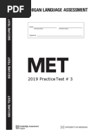 Michigan English Test MET: Sample Questions | PDF | Tests | Test ...