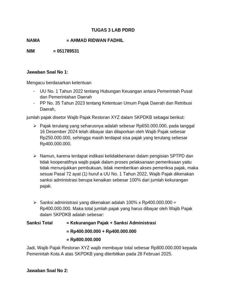 Tugas 3 Lab PDRD Ahmad Ridwan Fadhil | PDF