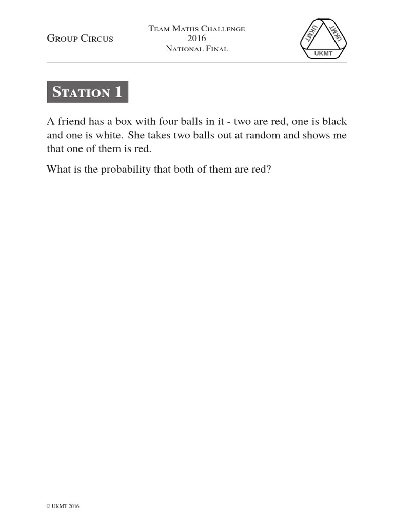 Team Maths Challenge 2016 Stations | PDF | Area | Elementary Geometry