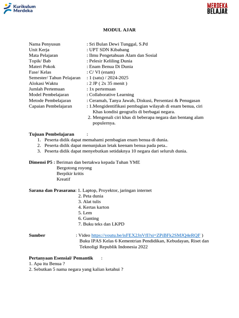 Modul Ajar Ipas 3 | PDF